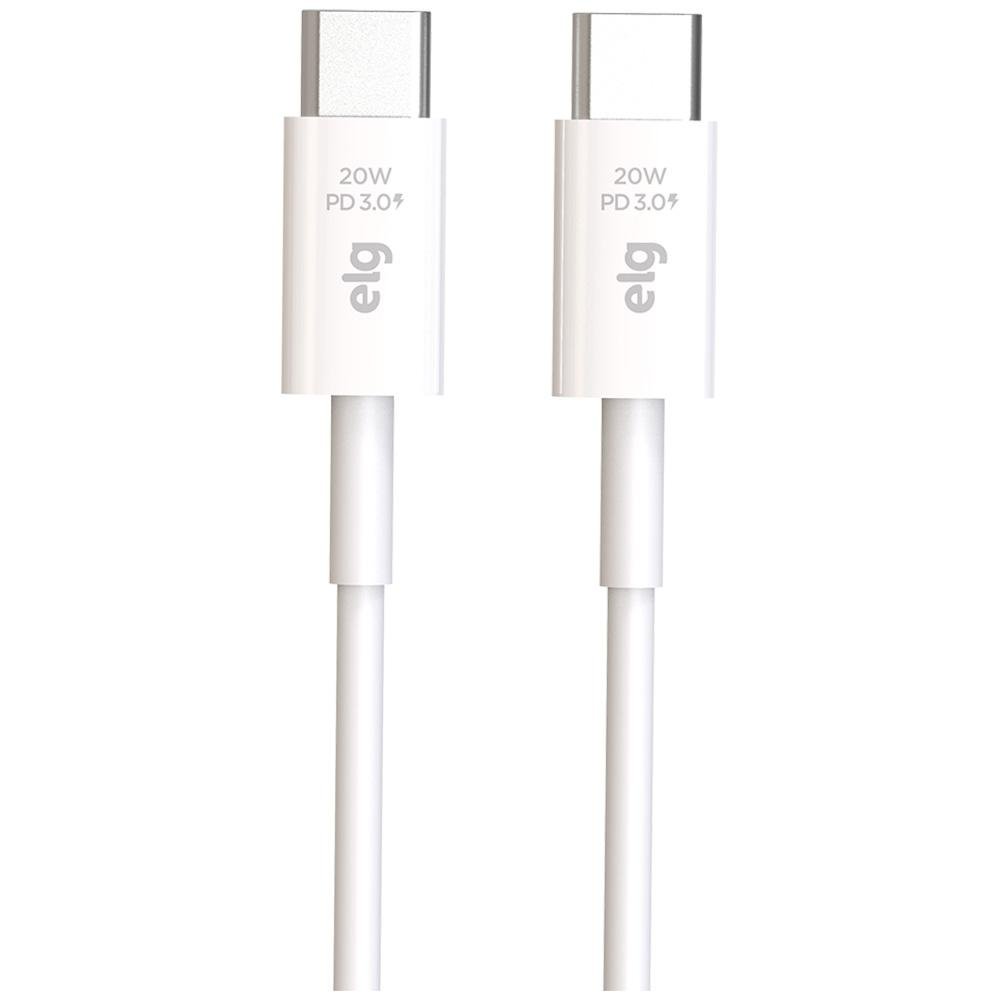 Cabo 3A USB, Tipo-C ELG, 1m, Branco