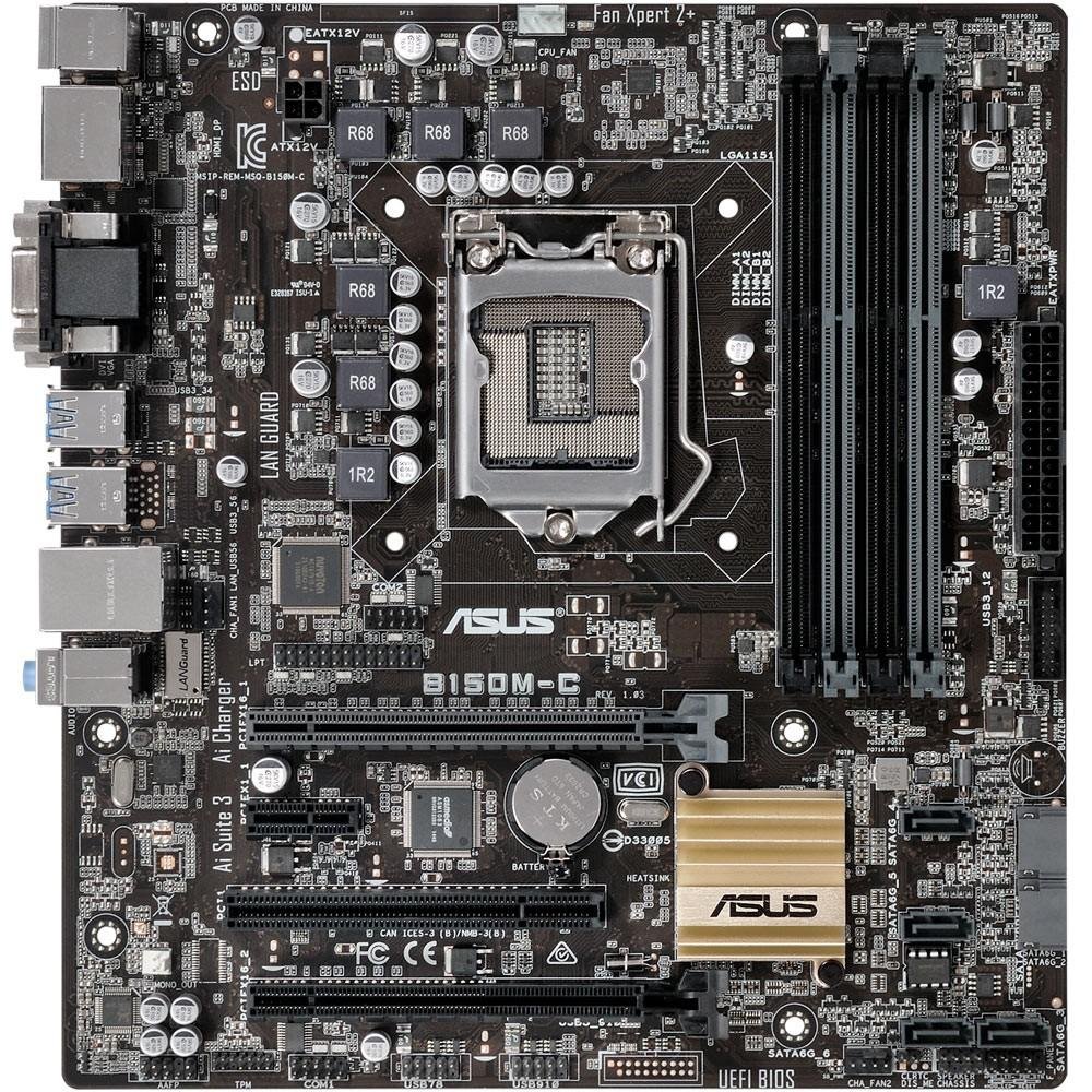 Placa-Mãe ASUS p/ Intel 6/7a Geração, LGA 1151, mATX, B150M-C/BR, 4x ...