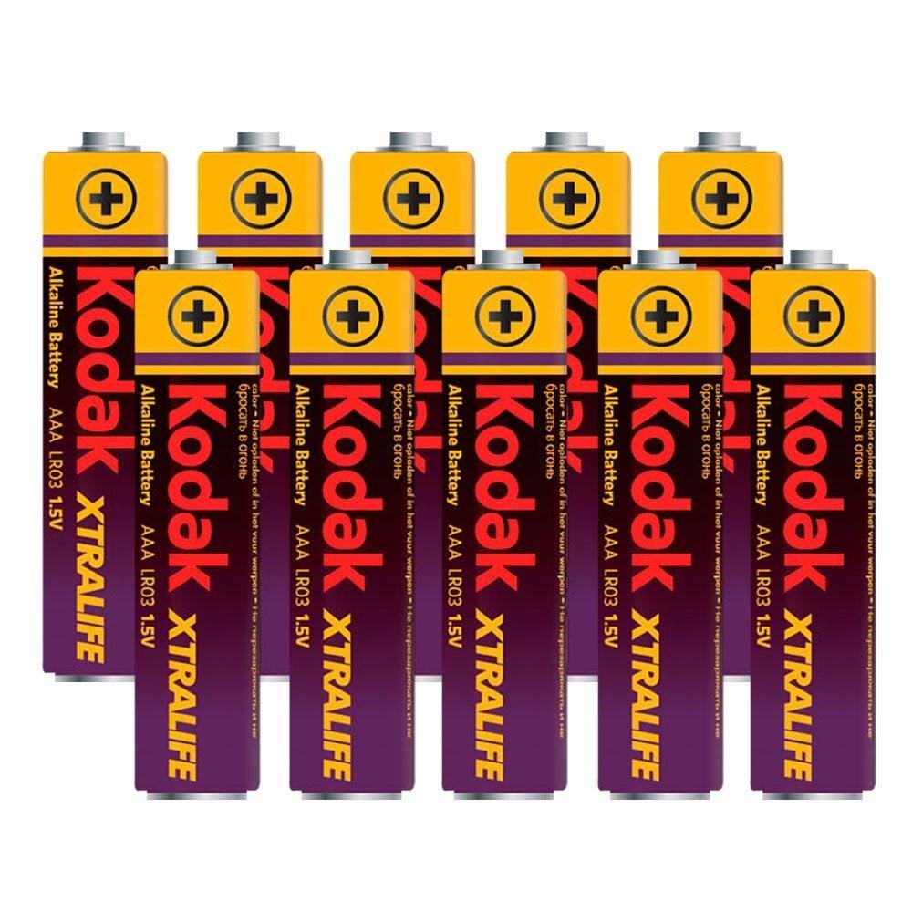 Pilha Alcalina Kodak Xtralife AAA LR03 MN2400 1.5V Pack c/10 - 30410985
