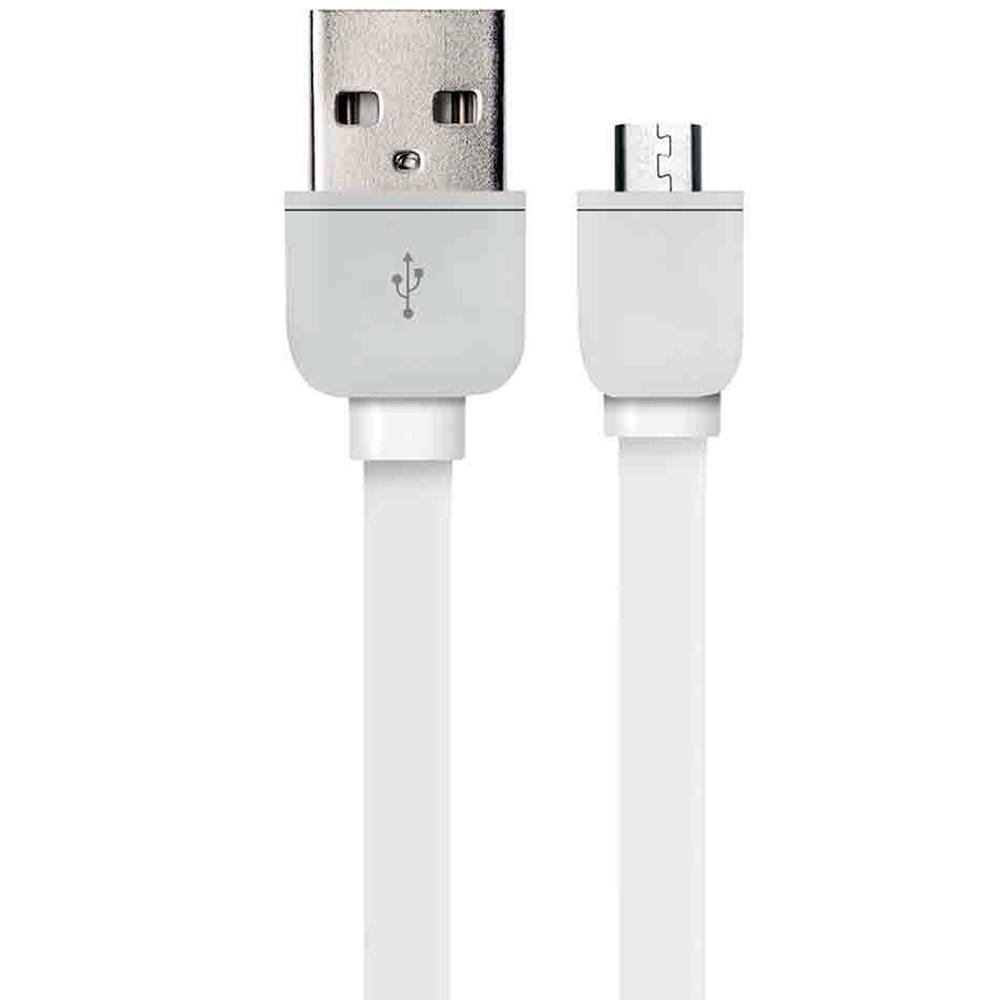 Cabo USB Flat X Micro USB Multilaser, 1 metro, Branco - WI326