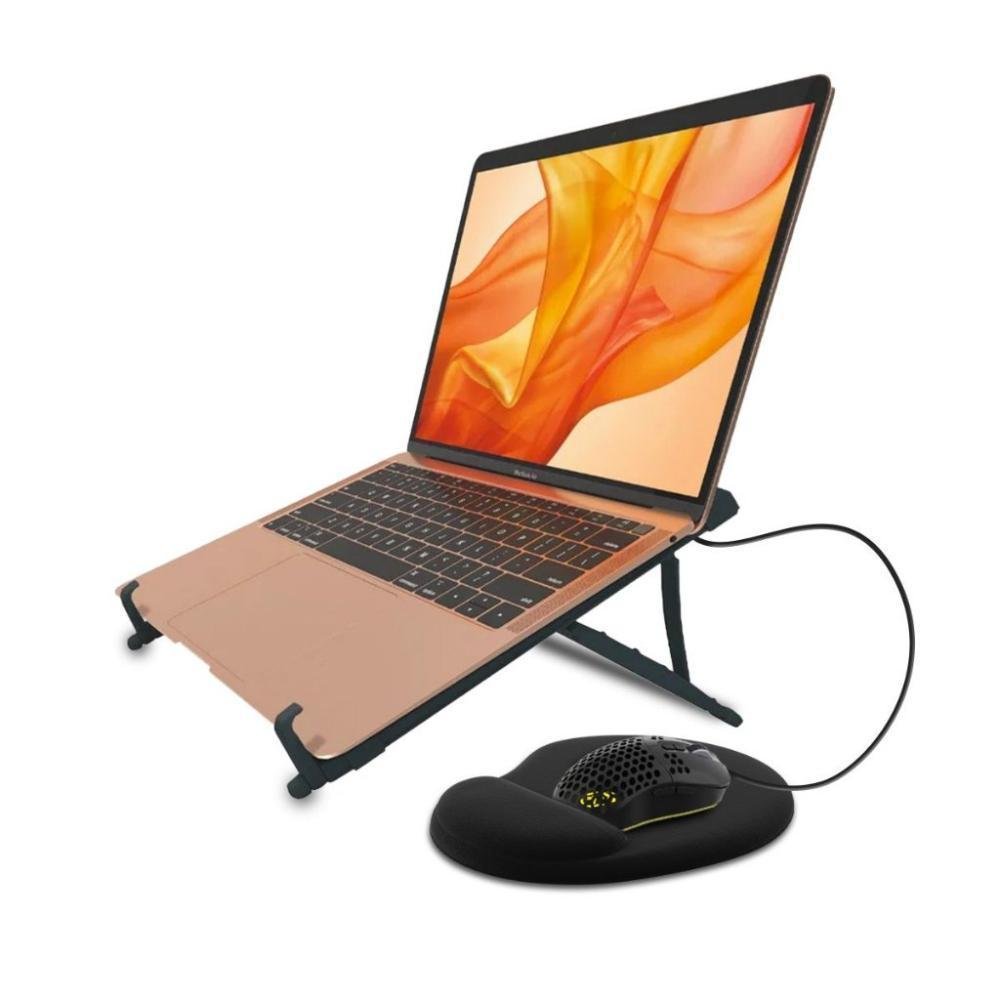 Kit Suporte Notebook + Mouse Gamer + Mousepad | KaBuM!