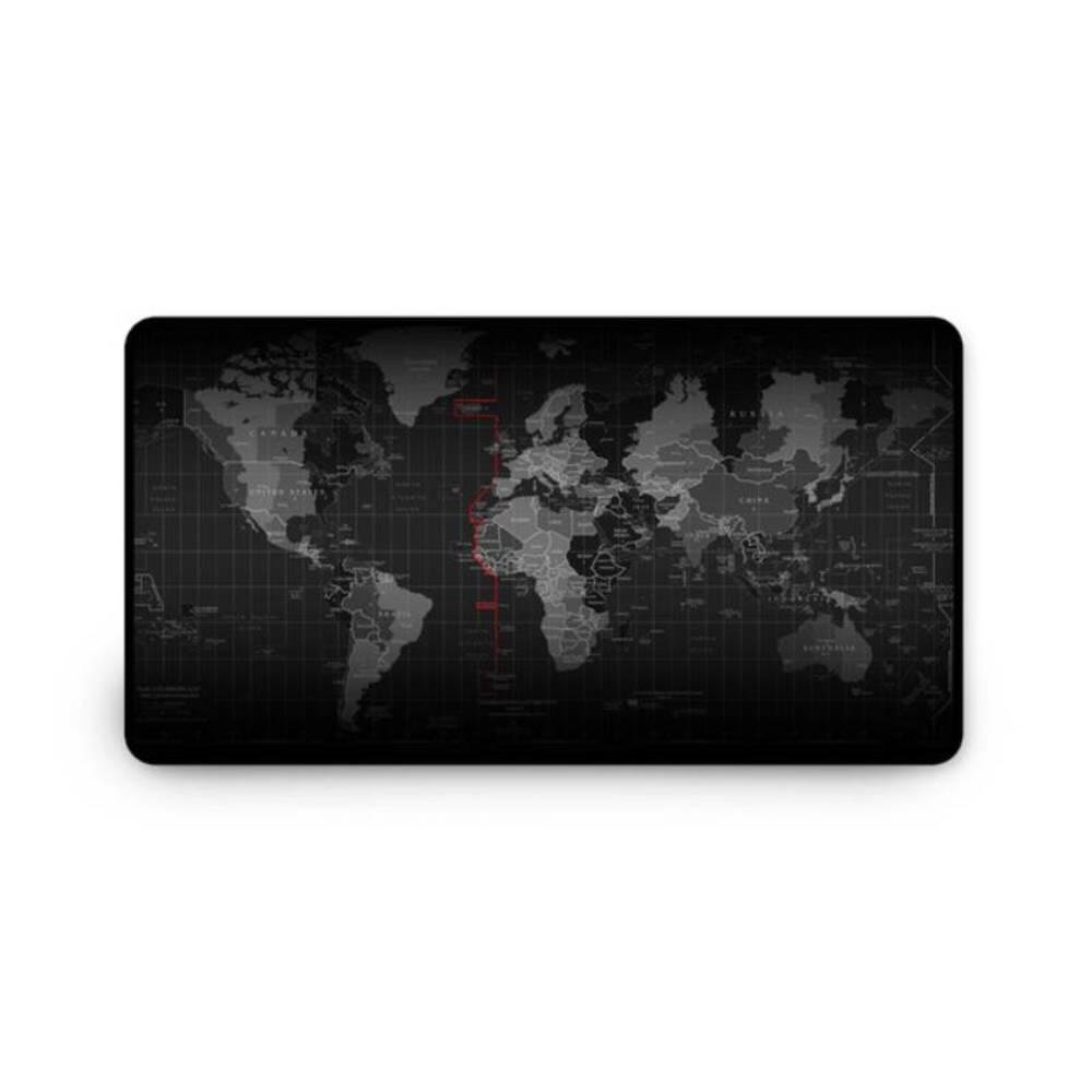Mouse Pad Gamer 100x50 Cm Mapa Mundi Preto KaBuM