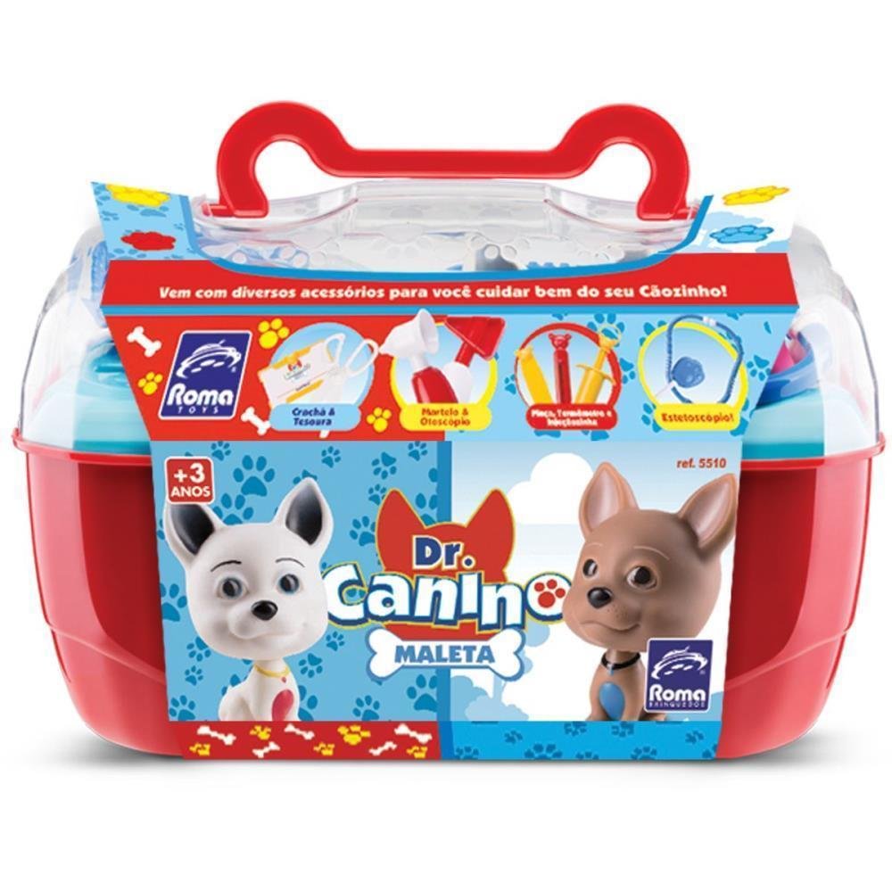 Maleta Veterinario Dr Canino Azulvermelho KaBuM