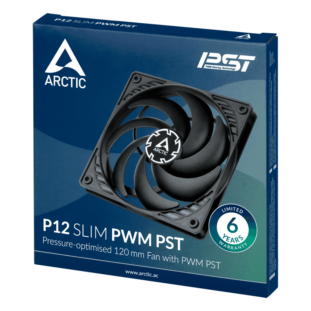 Cooler Fan Arctic P12 Slim Pwm Pst 120mm Preto