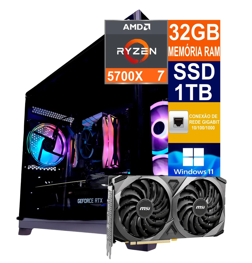 PC Gamer Tech Power Ryzen 75700x KaBuM