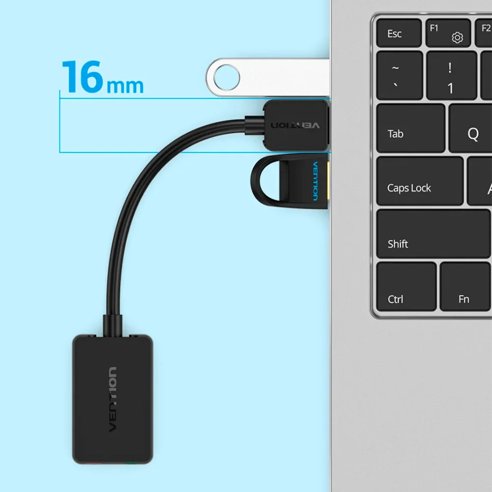Adaptador Vention USB Áudio X Microfone P2 KaBuM