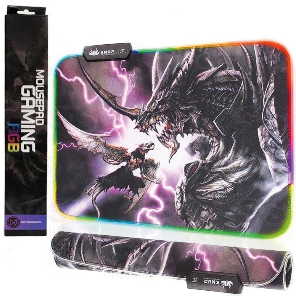 Mouse Pad Gamer Knup Drago Led RGB KaBuM